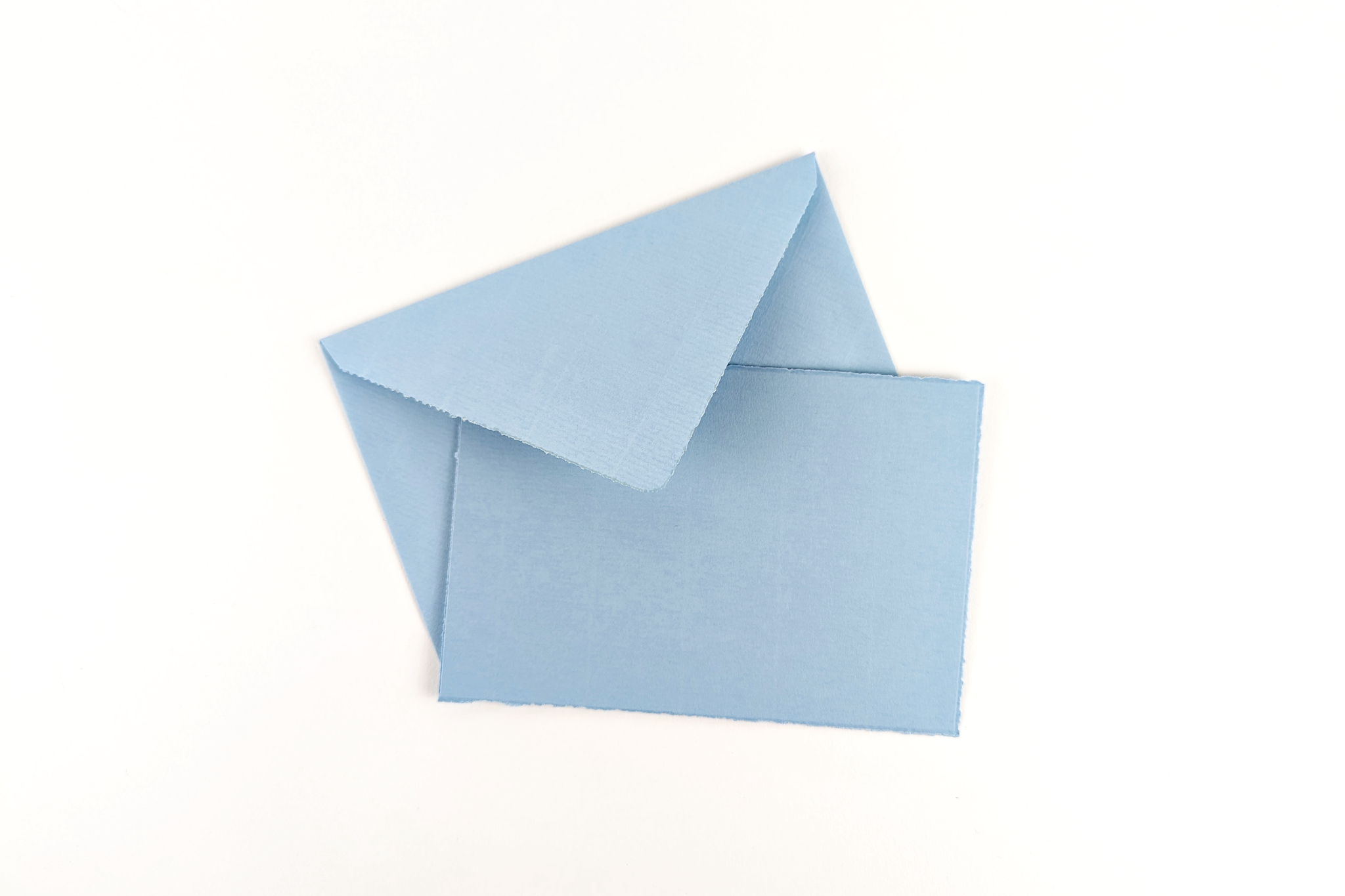 Blue Deckled Edge Medium Note Cards - Original Crown Mill - Young W